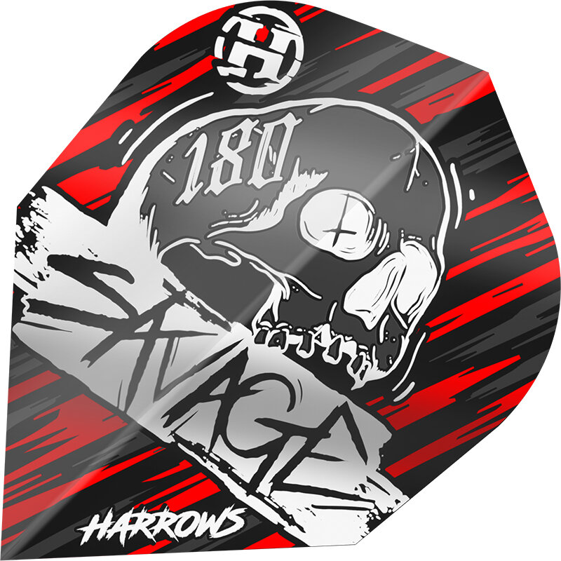 Harrows Dart Savage Dart Flight speziell laminiert Design 2023 Rot/Si